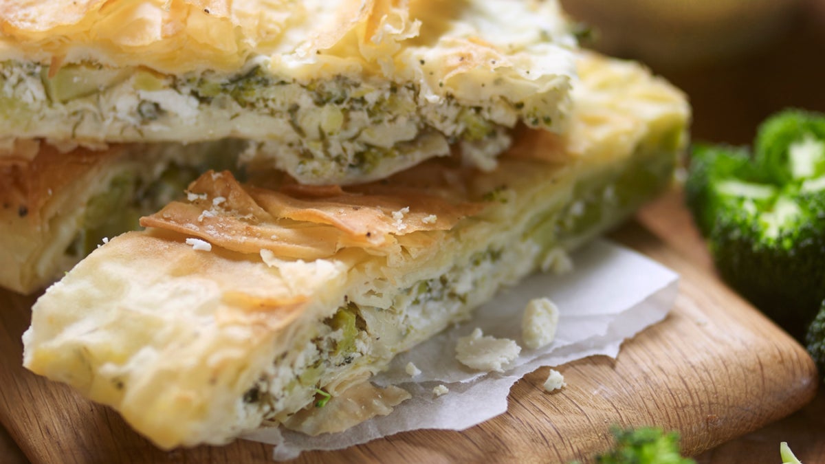 Broccoli and cheese filo parcel | Recipes | National Trust